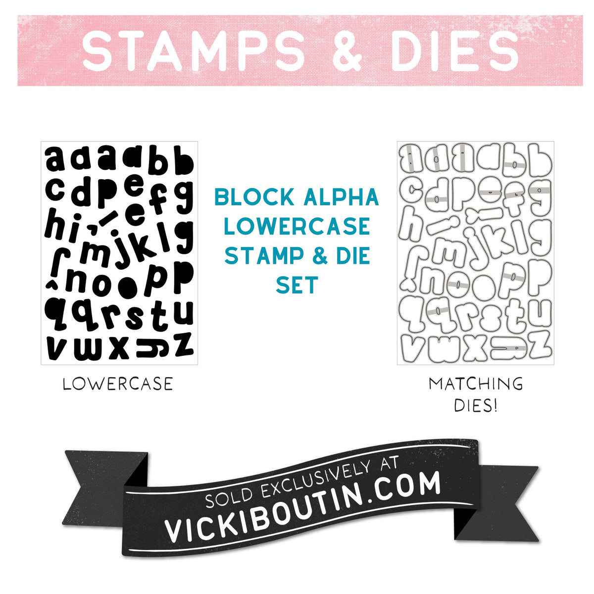 Block Alpha Lowercase Stamp & Die Set- VICKI BOUTIN Exclusives – Vicki ...