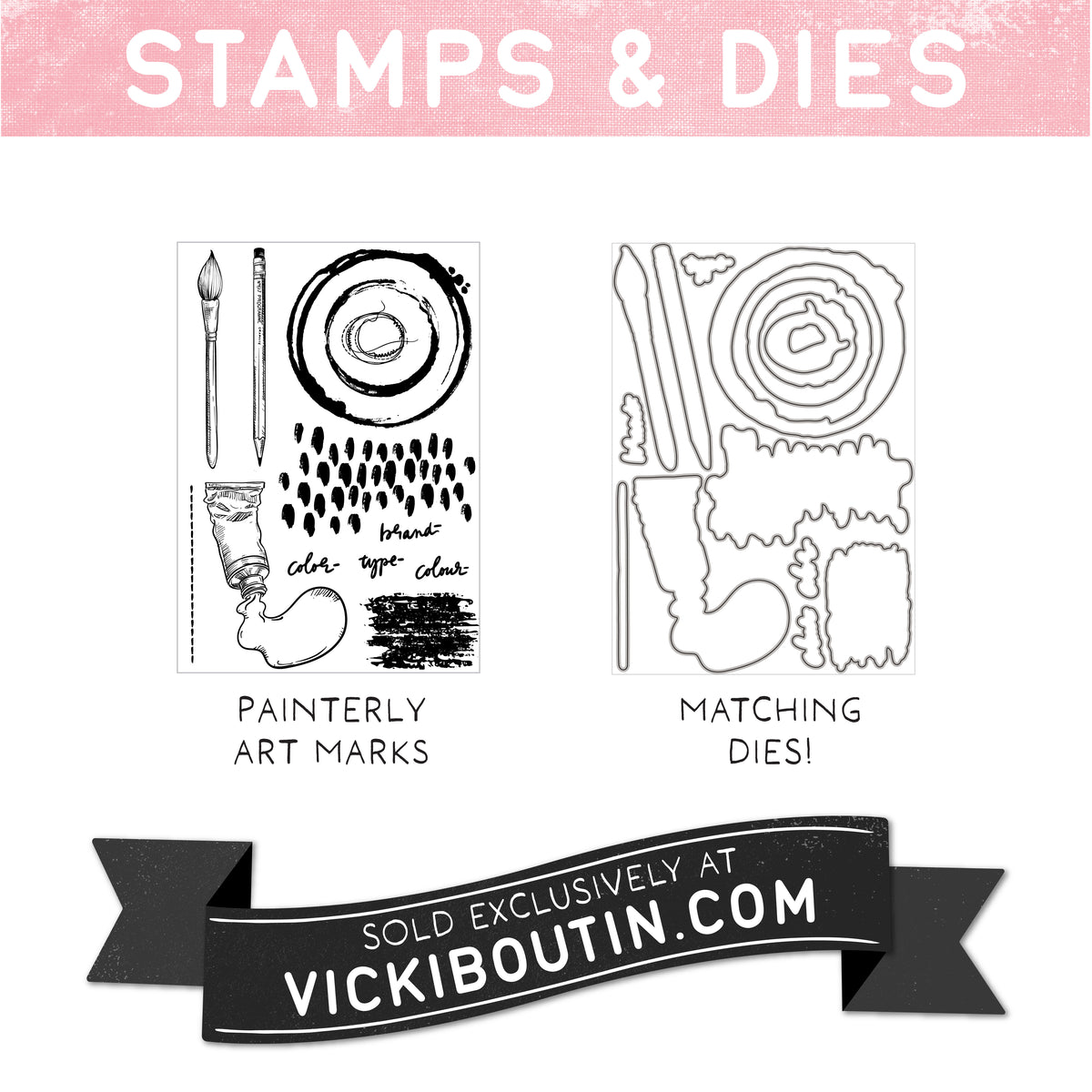 Painterly Art Marks Stamp and Die Set – Vicki Boutin Design